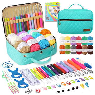 Allnice 62PCS Complete Crochet Kit with Metal, Aluminum and Plastic ...