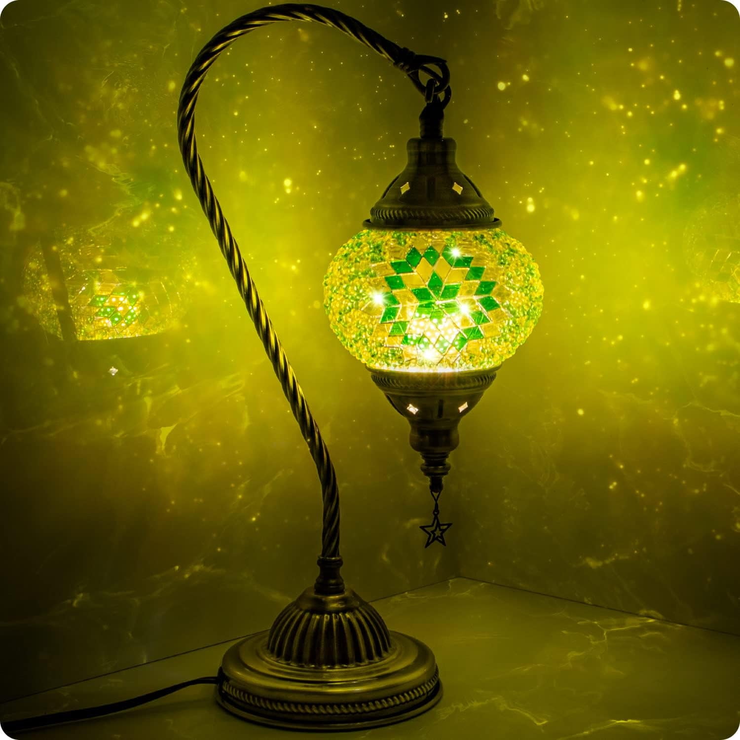 Yarra-Decor Turkish Moroccan Lamp with Bronze Base 3 Color Options ...