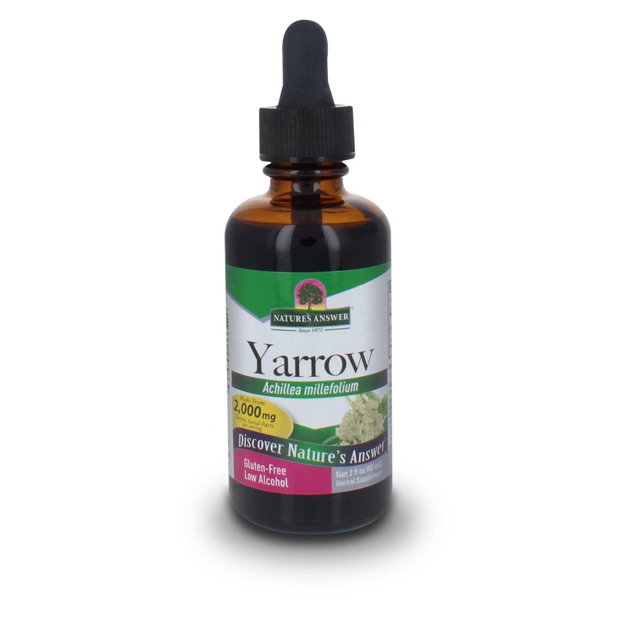 Nature's Answer Yarrow Flowers Herbal Tincture, Low Alcohol, 2oz Plant ...