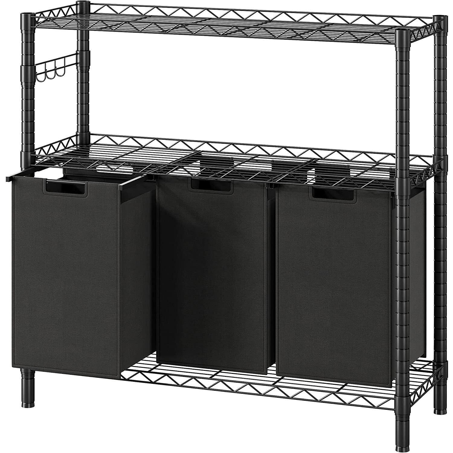 Yartaka Laundry Sorters with 3 X 45L Laundry Bags & 2 Tier Adjustable ...