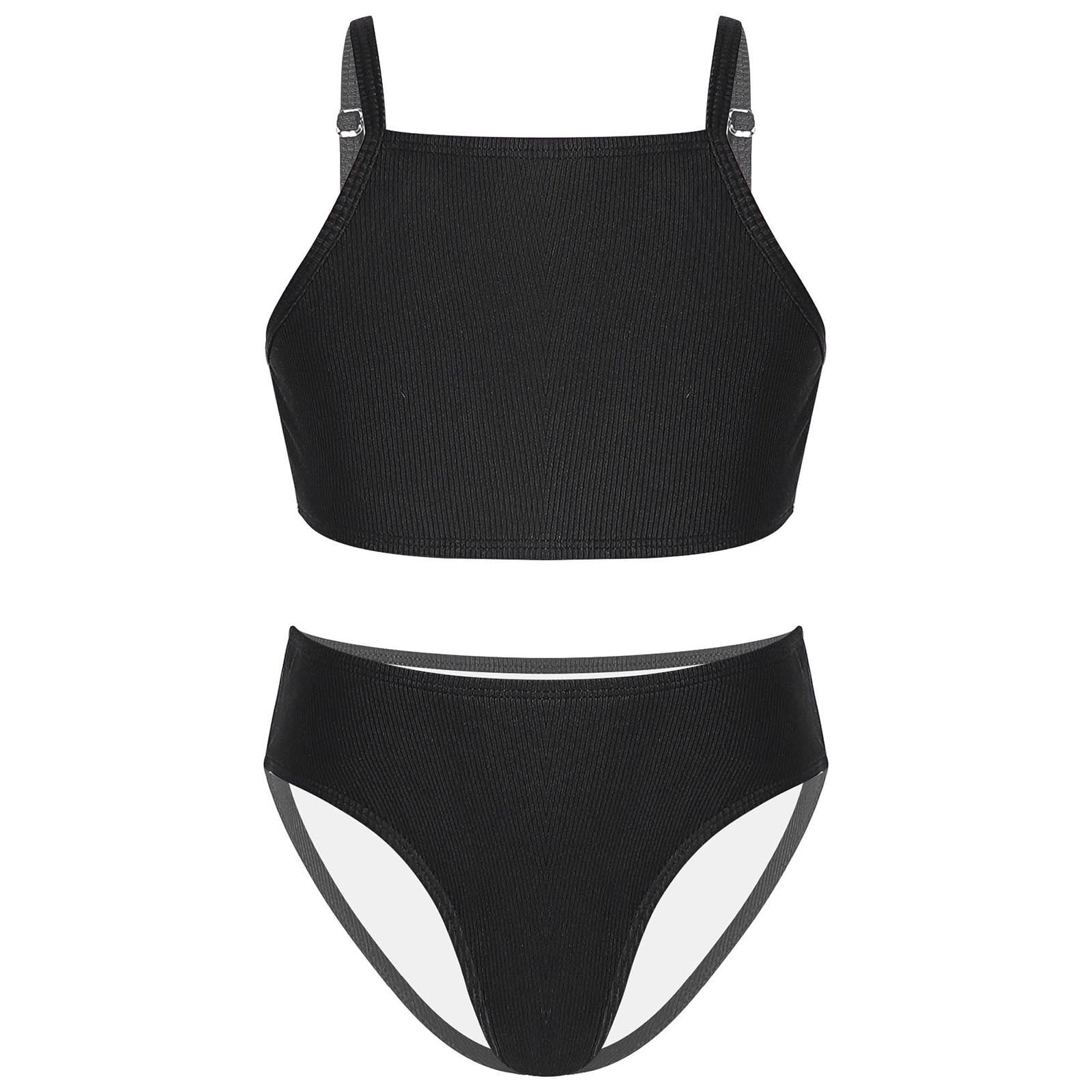 Yartina Kids Girls 2 Piece Bikini Bathing Suit Adjustable Straps Bras ...