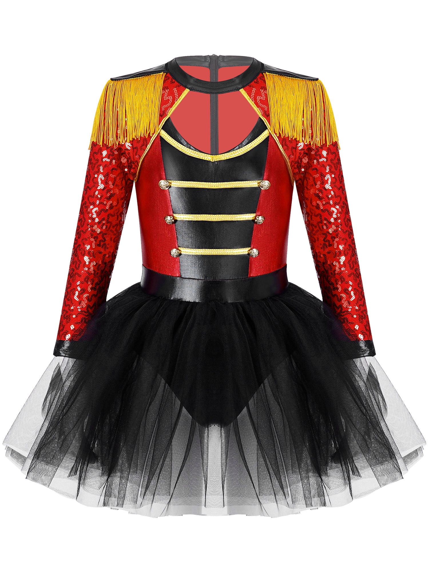 Yartina Kids Girls Circus Ring Master Jumpsuit Halloween Long Sleeve ...