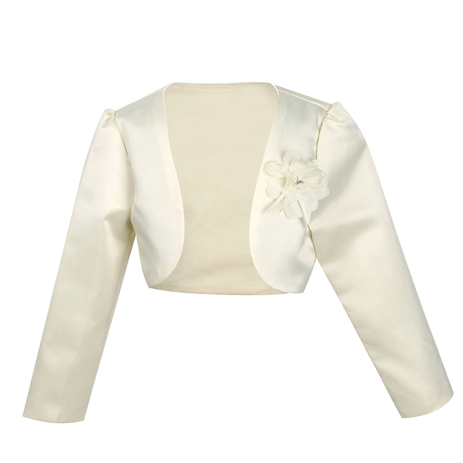 Yartina Girls Long Sleeves Bolero Shrug Flower Girls Dress Jacket ...