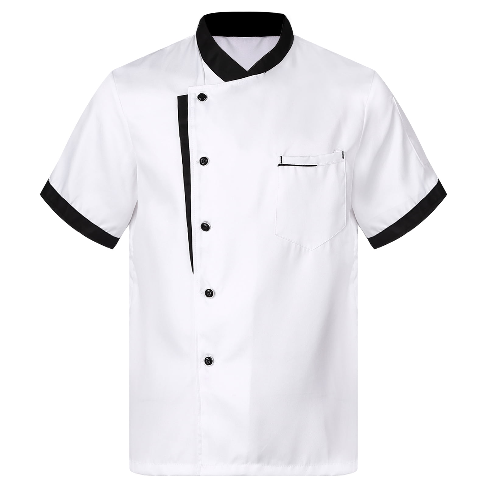 Yartina Unisex Men Women Short Sleeve Chef Jacket Cooking Coats Canteen ...