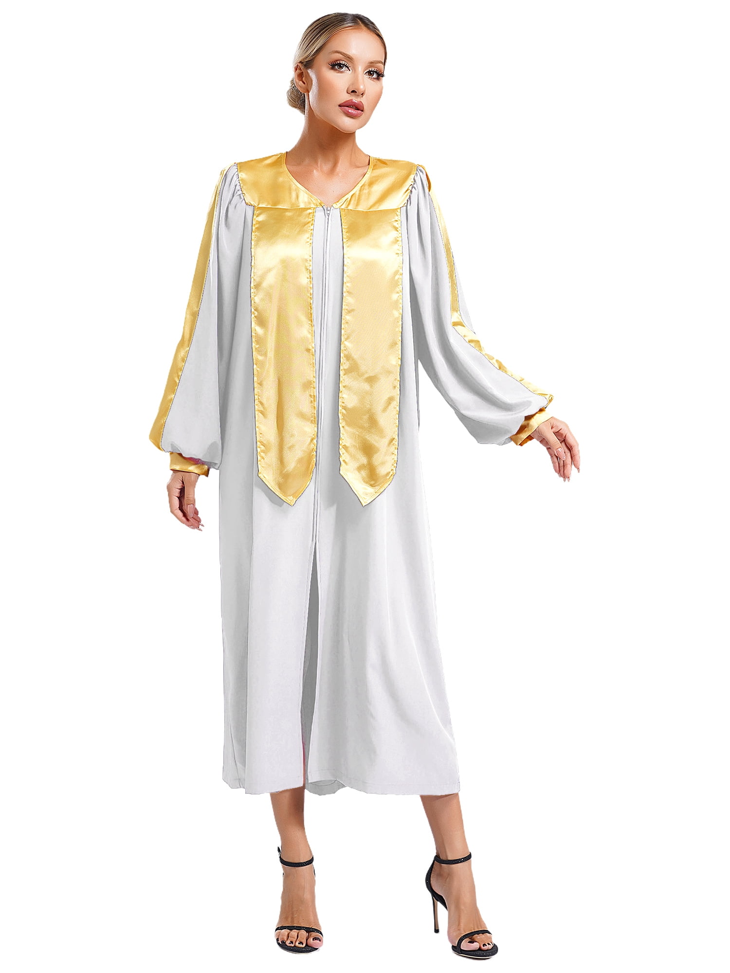 Yartina Women Choir Robe Graduation Gown Long Sleeve Maxi Robe Pulpit ...