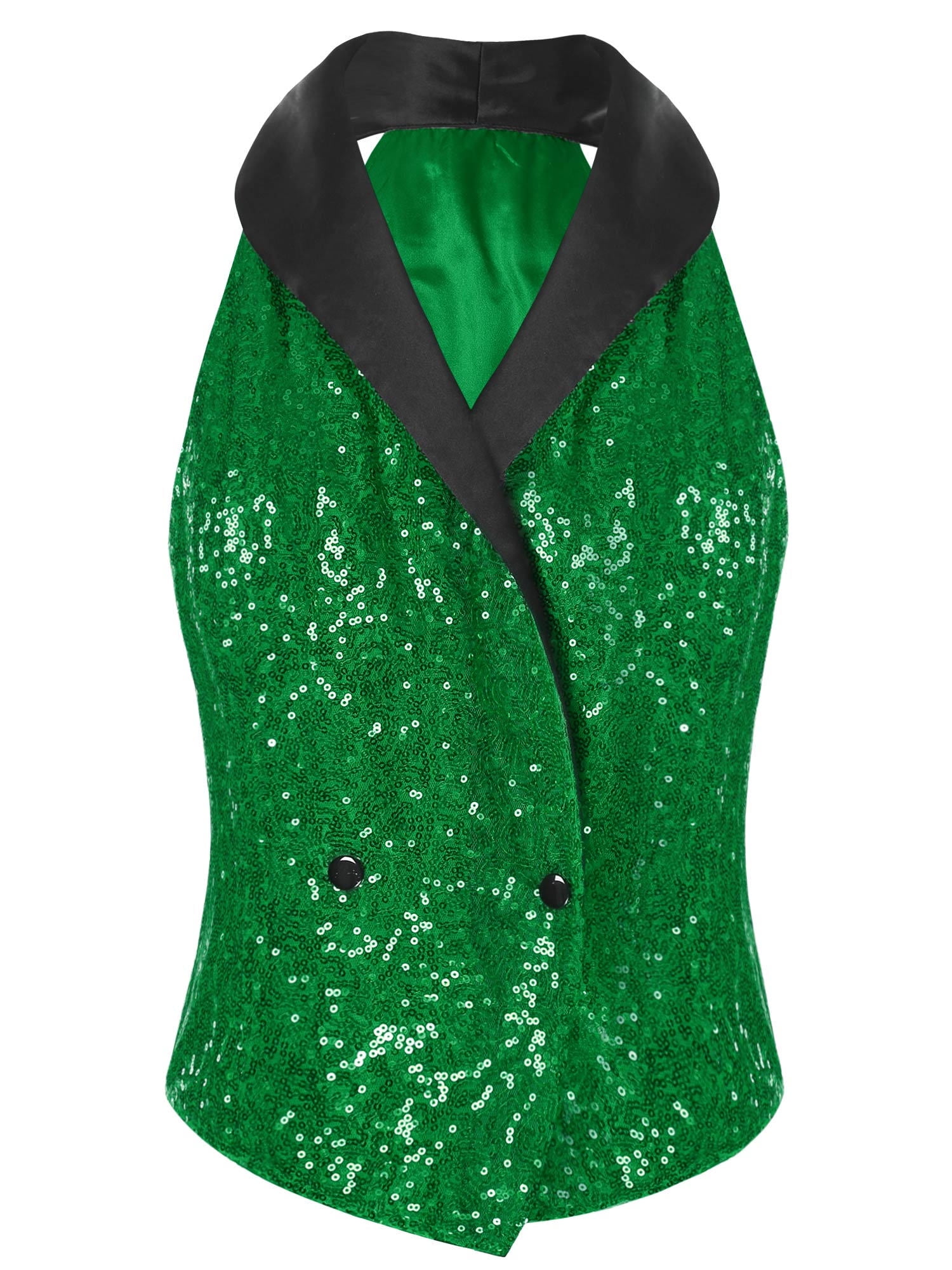 Yartina Womens Sequins Vest Sleeveless V Neck Sparkly Party Waistcoat ...