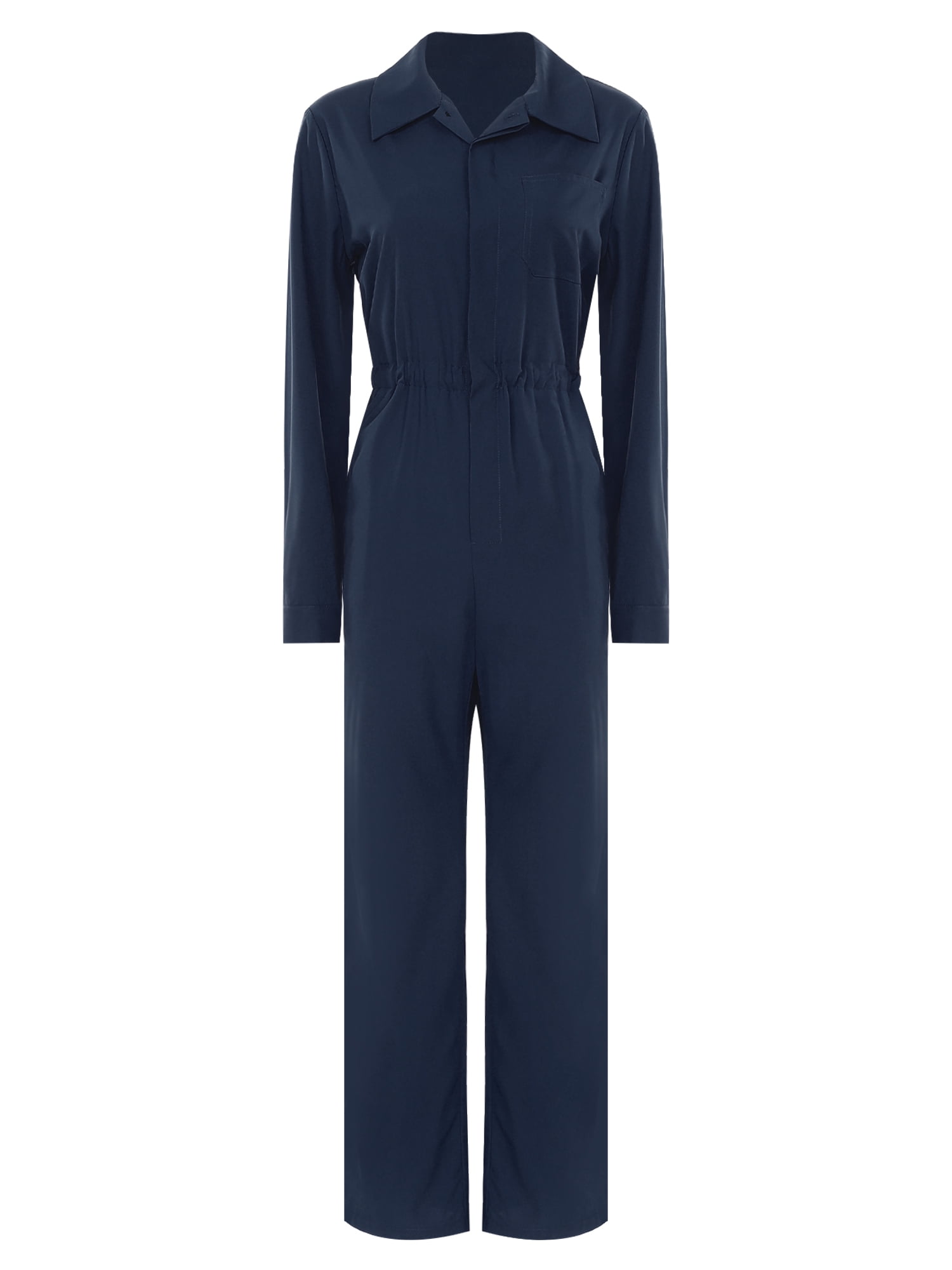 Yartina Work Coveralls for Women Long Sleeve Button Down Jumpsuit ...