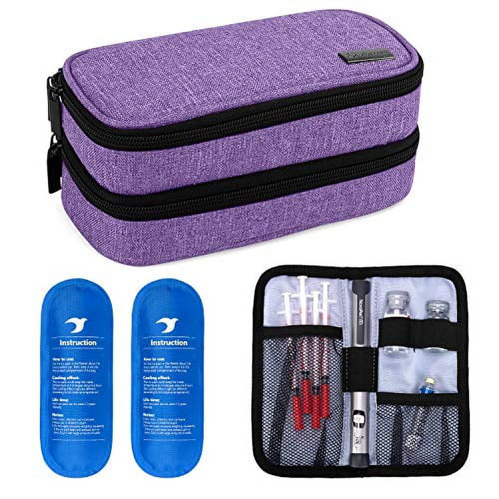 Yarwo Insulin Cooler Travel Case, Double-Layer Diabetic Travel Case ...