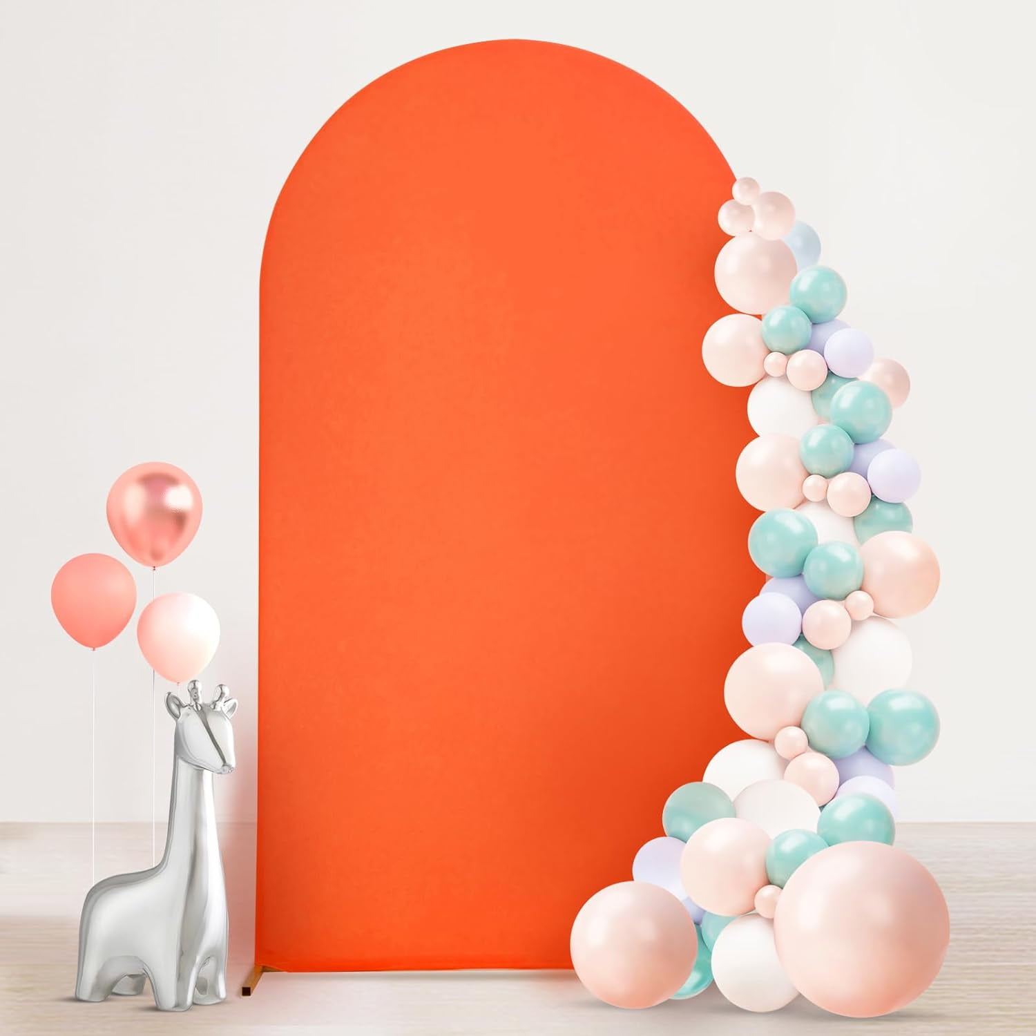 Yaseingoo Orange Arch Backdrop Cover - 2-Sided Spandex Fitted Wedding ...