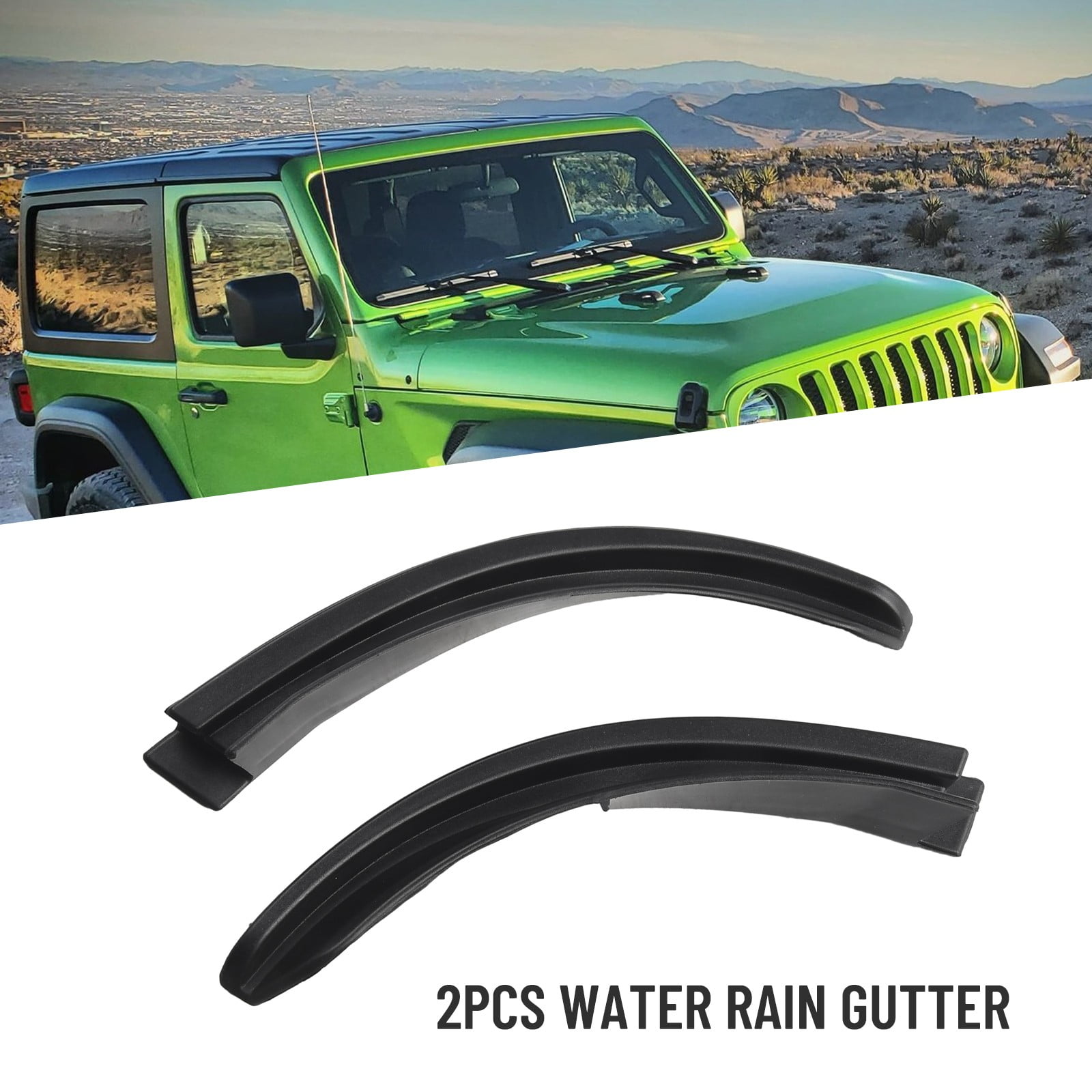 Yashili 2PCS Water Rain Gutter Extension For -Jeep For Wrangler JL 2018 ...