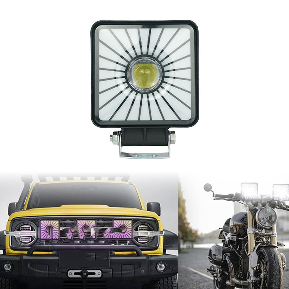 Yashili Car LED Work Light Square Rotating Colorful Off-Road Vehicle ...