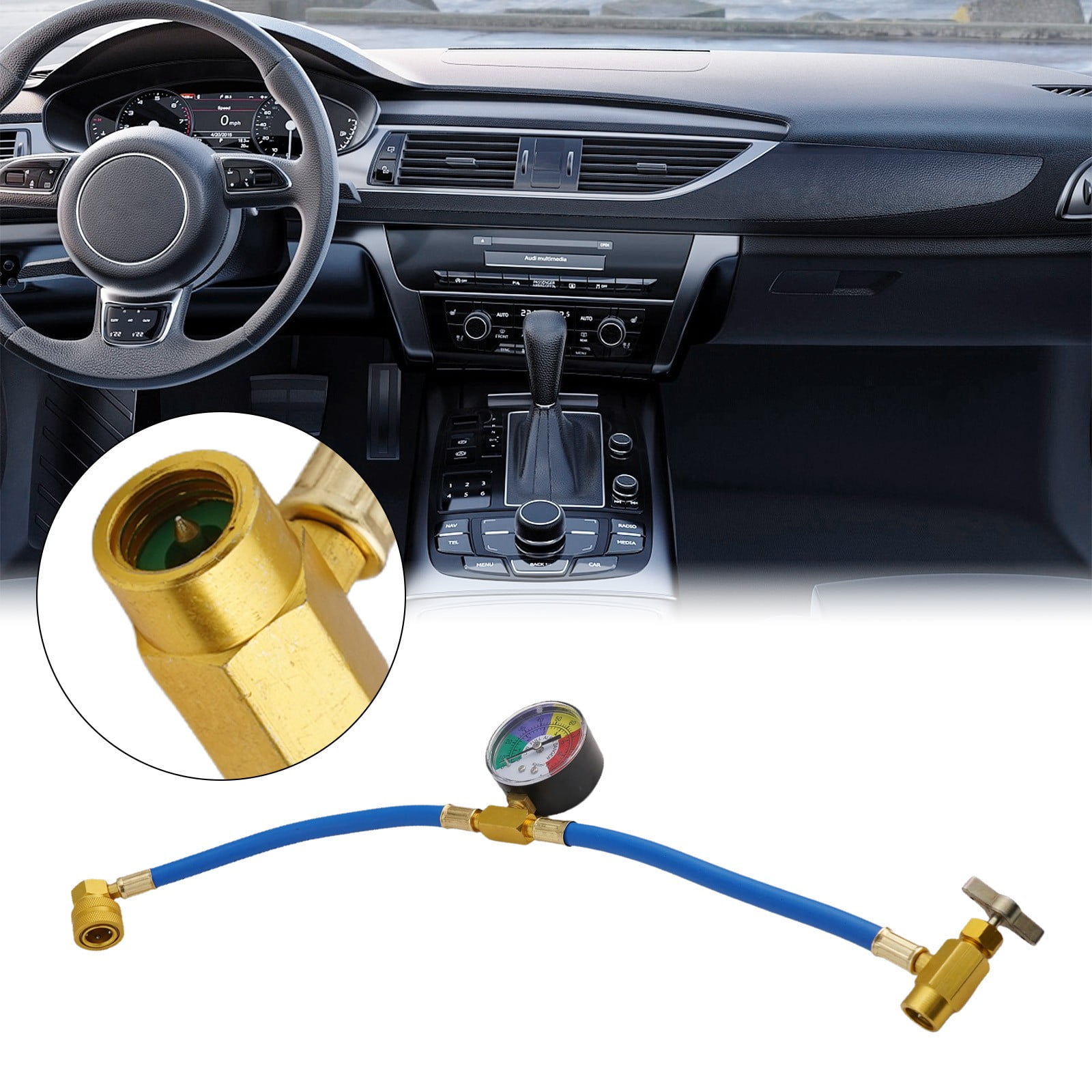 YASHILI R134A Car A/C Recharge Kit with Pressure Gauge Maintain Cooling ...