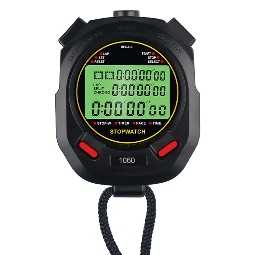 Yashili Stopwatch Timer Lap Split Digital Alarm Large Display 3-Way 10 ...