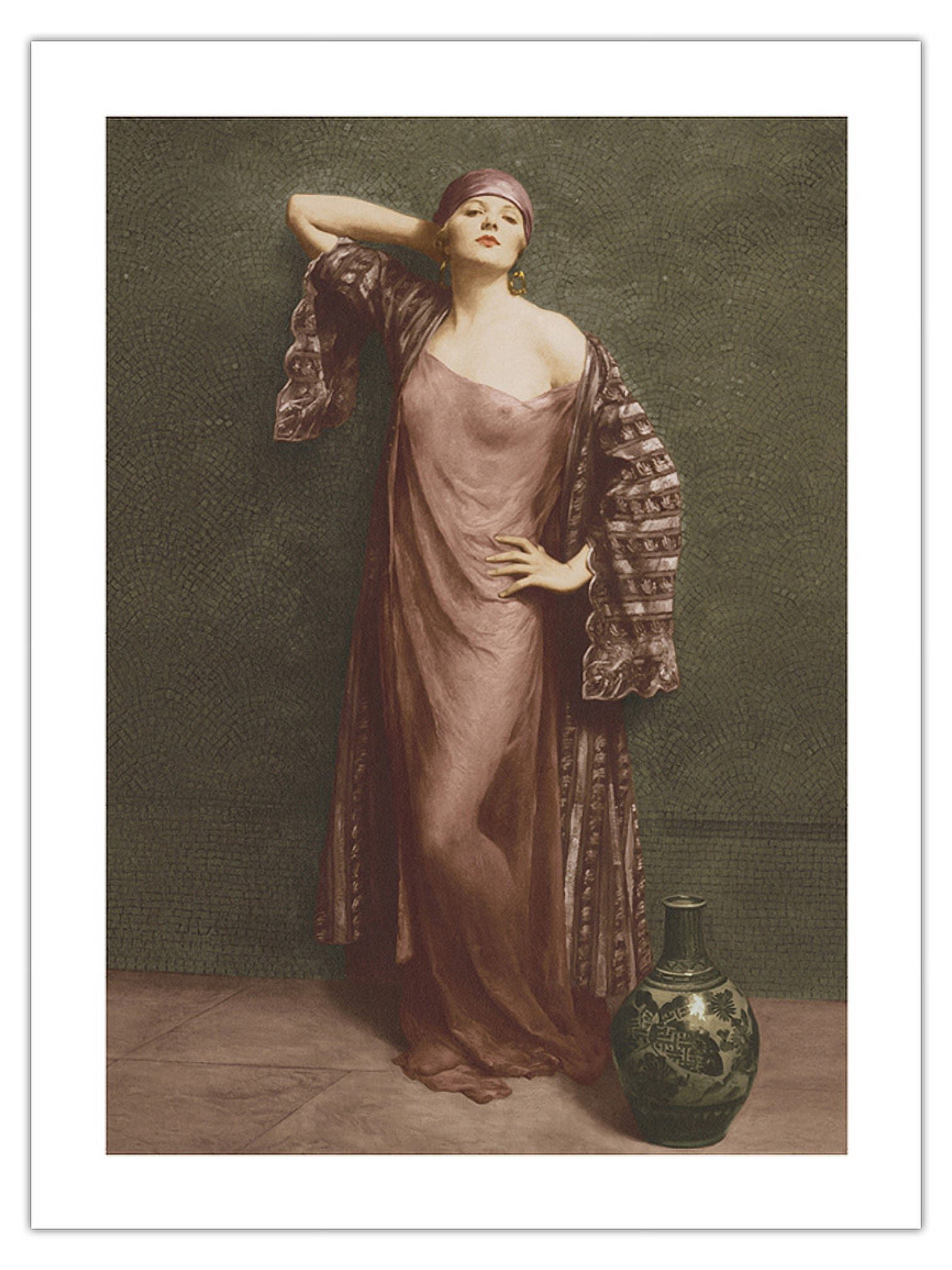 Yasmin Portrait - Classic Vintage French Figure - Hand-Colored Tinted ...