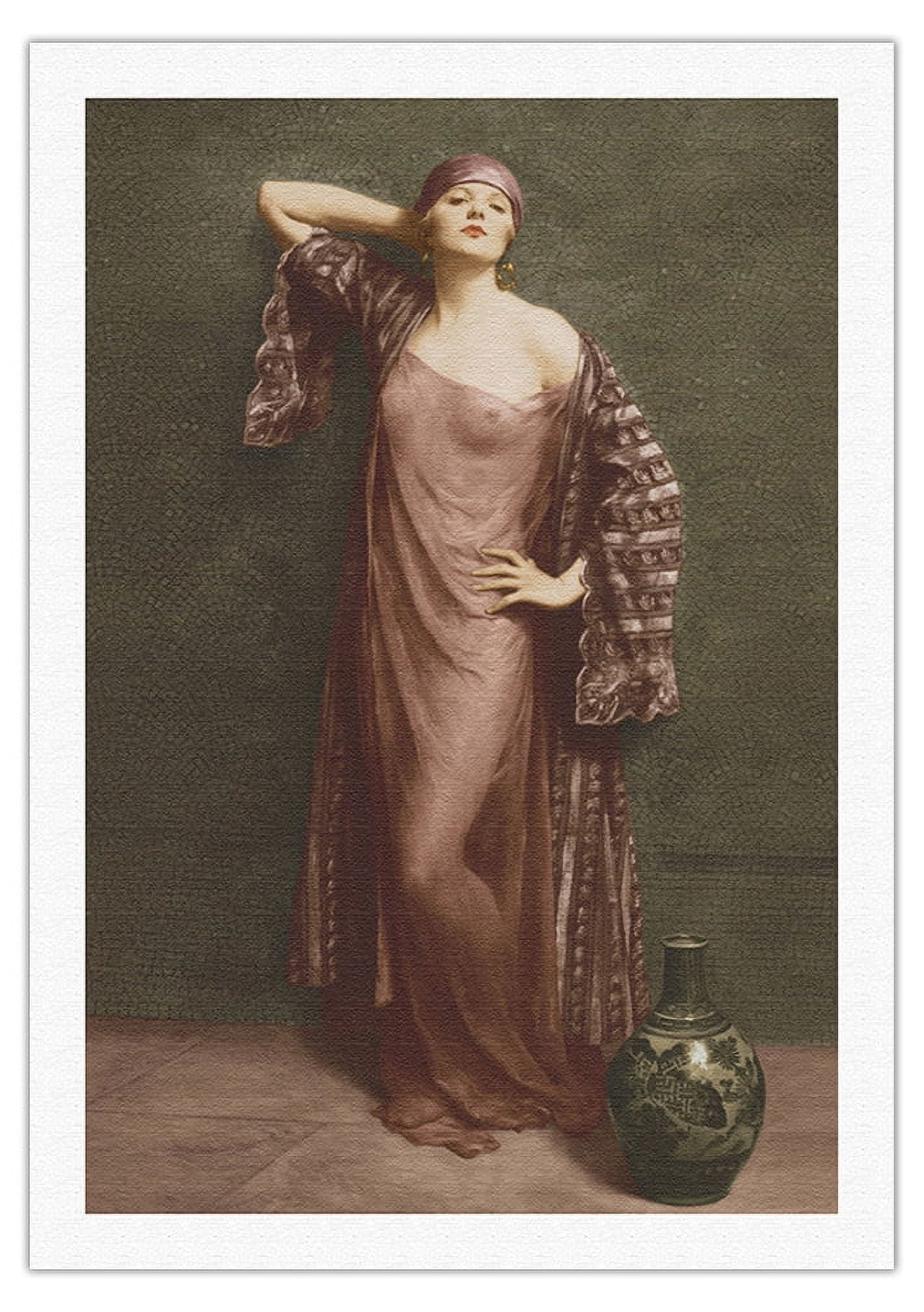 Yasmin Portrait - Classic Vintage French Figure - Hand-Colored Tinted ...