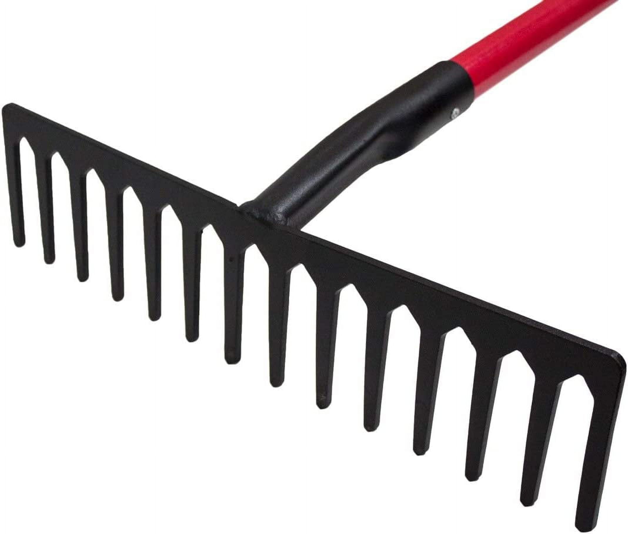 Yasong 92311 16-Inch Level Head Rake with Fiber Glass Handle and 14 ...