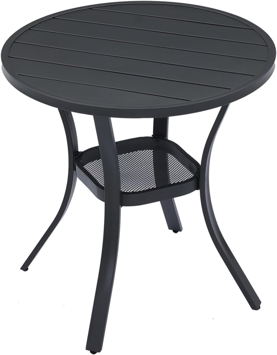 Yasong Small Round Patio Dining Table, All Weather Metal Outdoor Table ...