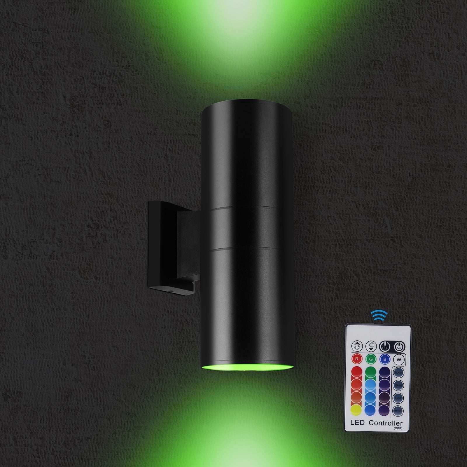 Yasotek LED Outdoor Wall Lights, Up and Down wall sconce, RGB Color ...