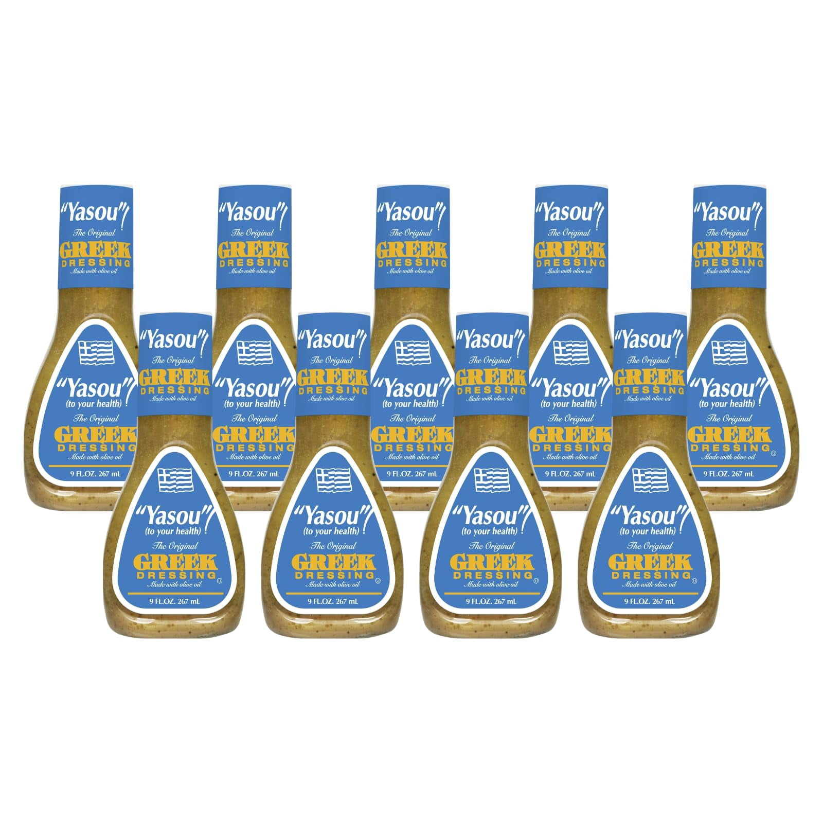 Yasou Greek Salad Dressing, VTF5 Classic Mediterranean Flavor 9 fl oz ...