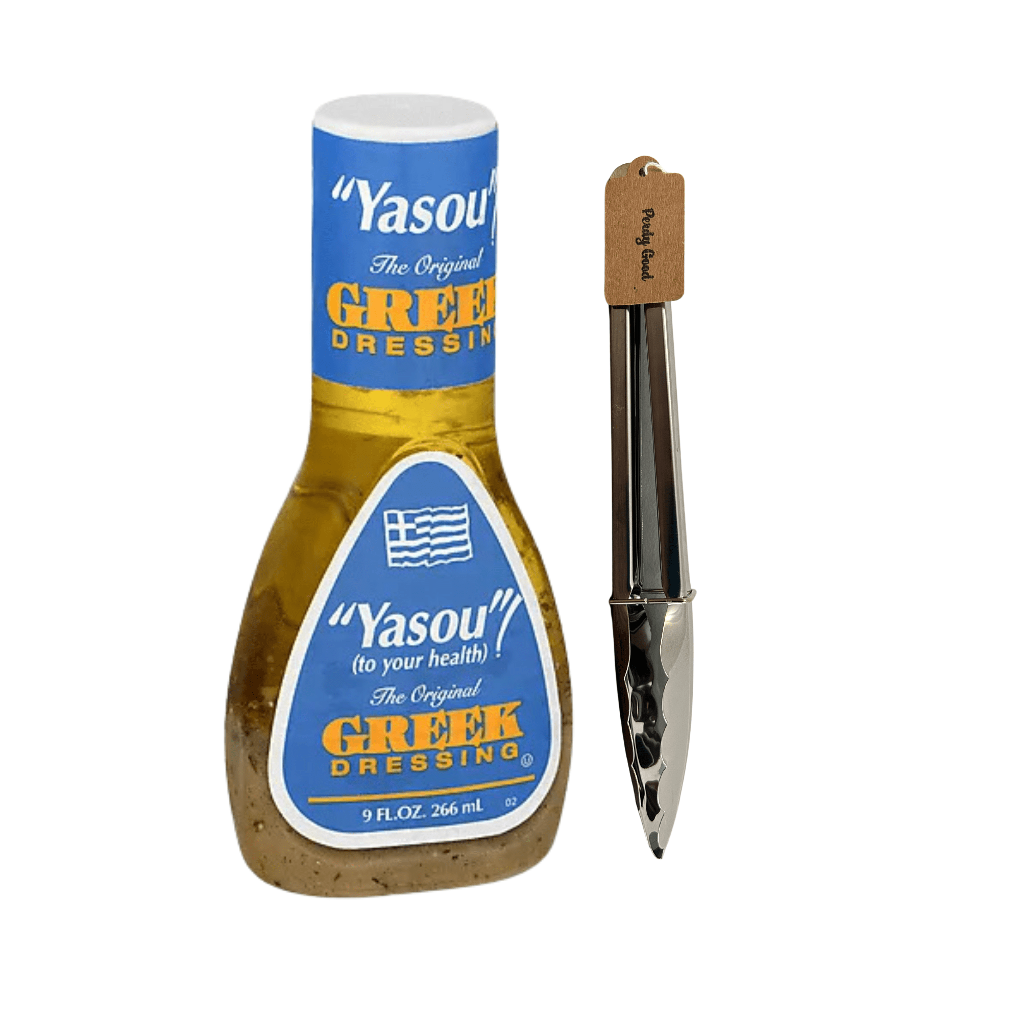 Yasou The Original Greek Dressing 9Fl. Oz. with Perdy Good Salad Tongs ...