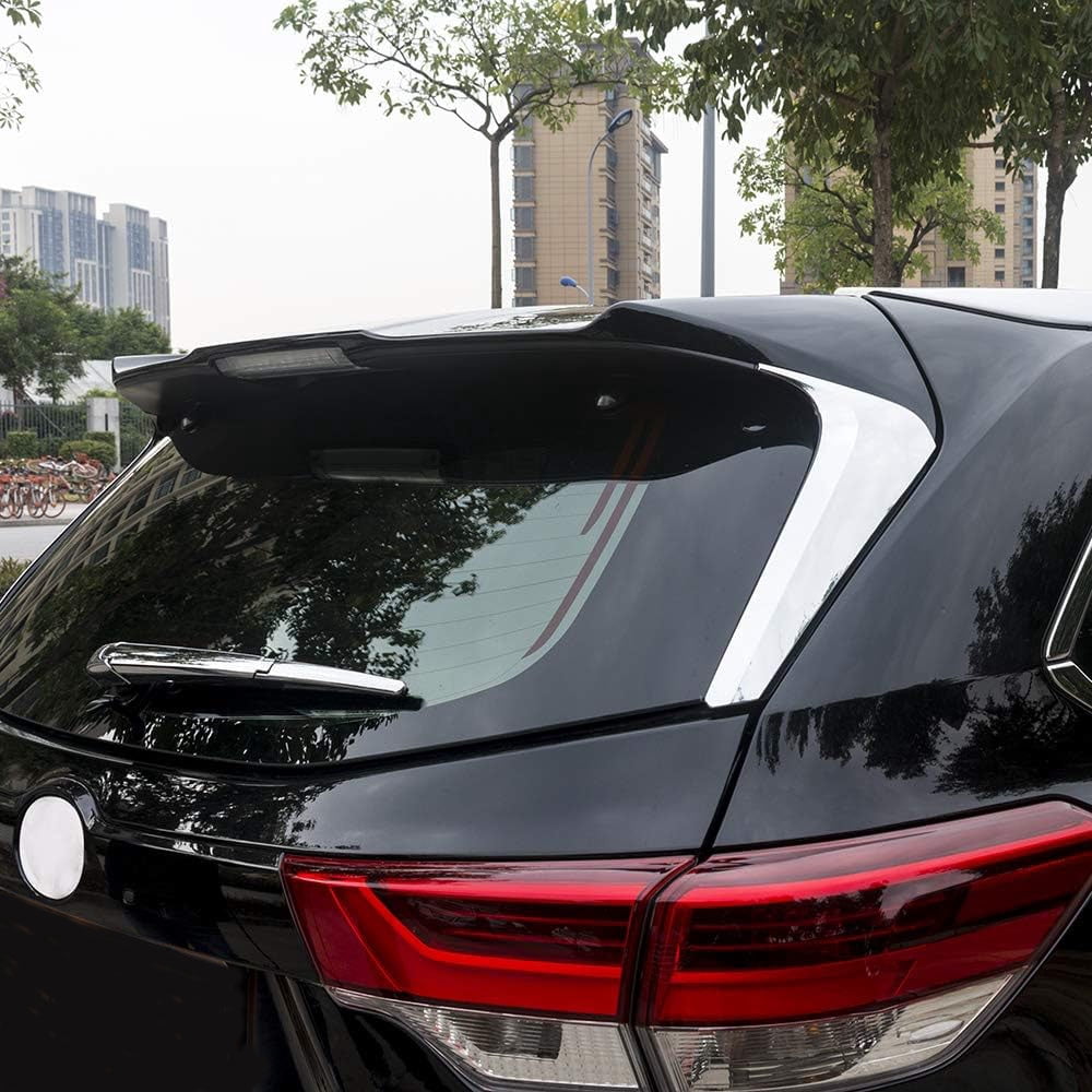Yassdwbn Pair Chrome Rear Window Spoiler Wing Cover Trims For Toyota ...
