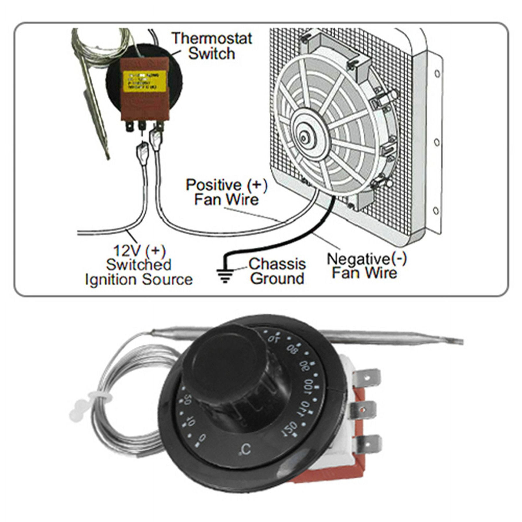 Yassdwbn Radiator Control Switch Car Cooling Radiator Fan Control ...