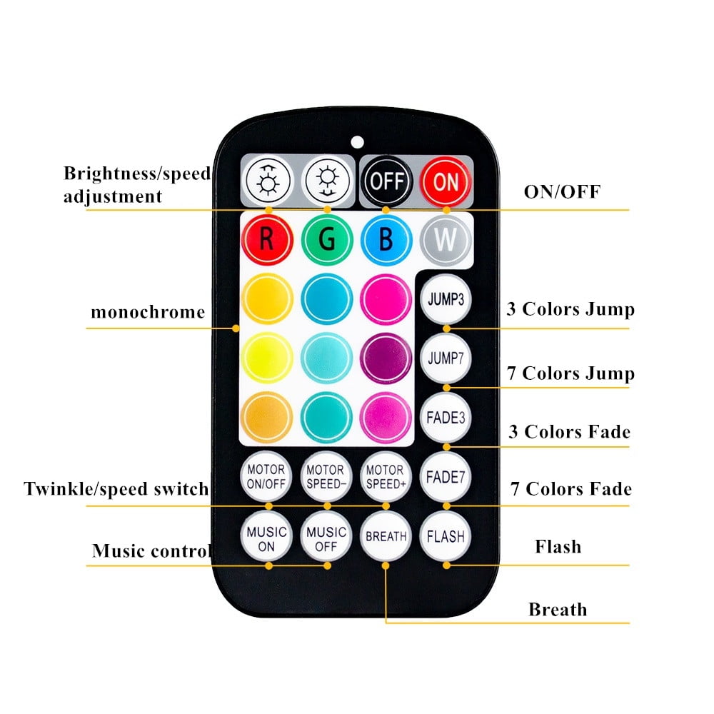 Yassdwbn Twinkle Music Remote Control 300Pcs Optic Fiber Car Roof Stars ...