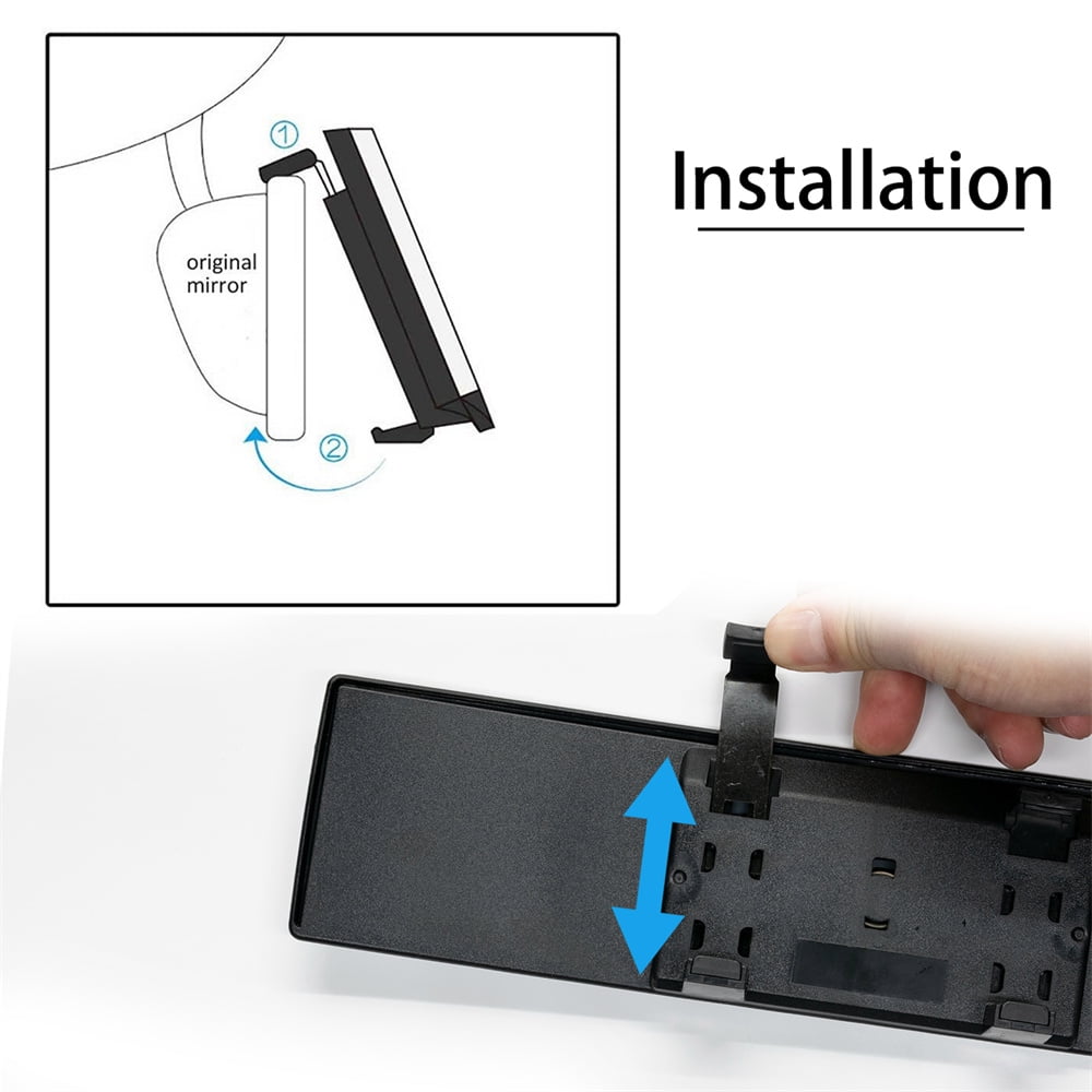 Yassdwbn Universal 300mm Wide-angle Convex Interior Panoramic Rear View ...