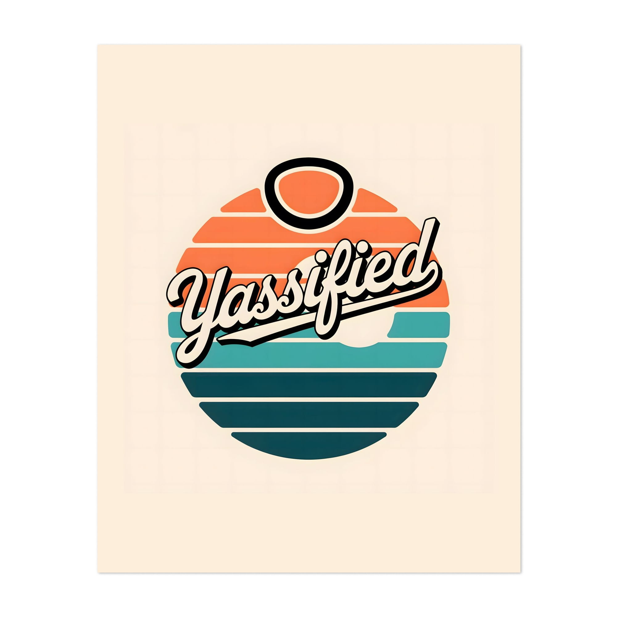 Yassified Retro Sunset - India Digital Art Retro Typography Vintage Humor Pop Art Quote Summer ...