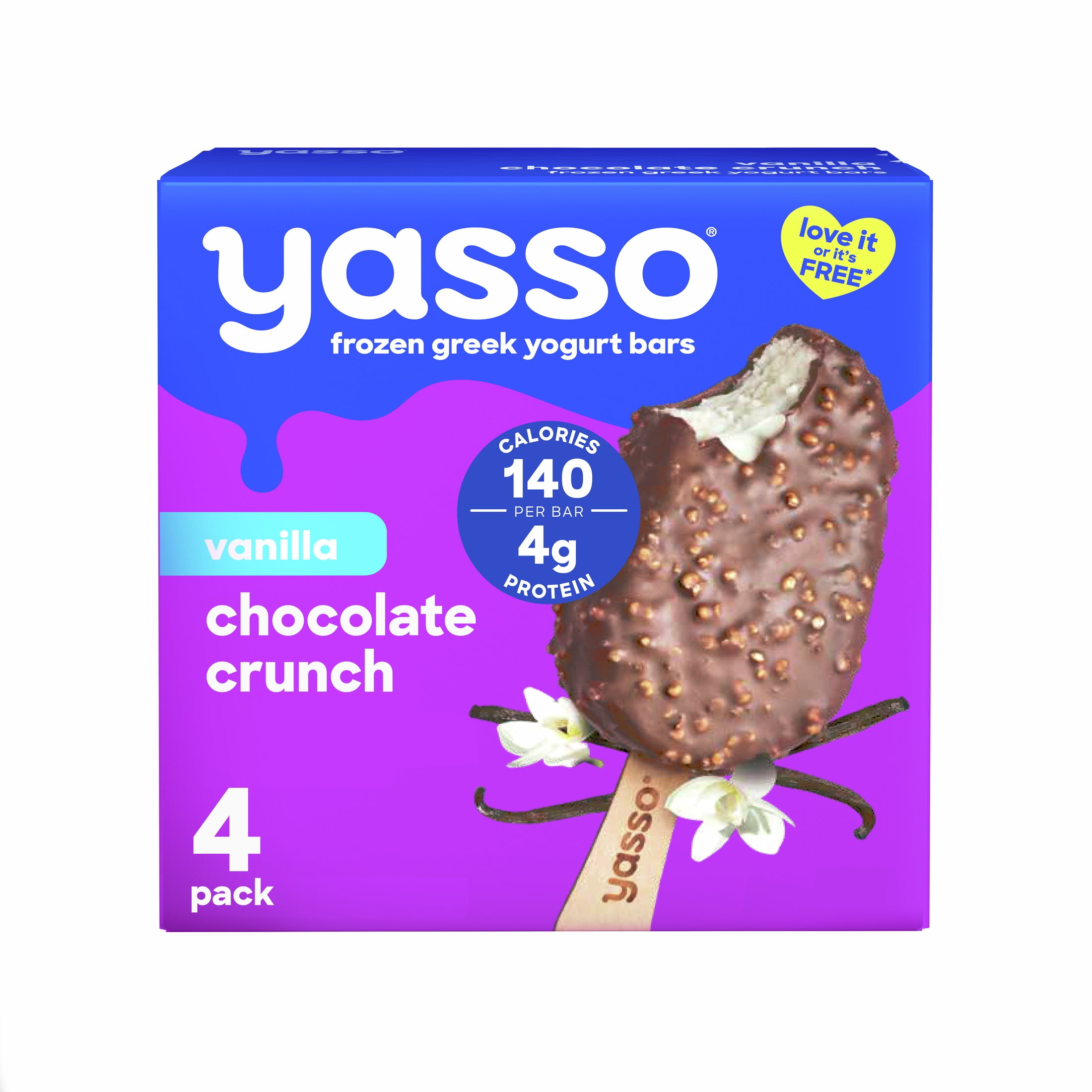 Yasso Frozen Greek Yogurt Bars, Vanilla Chocolate Crunch, 3.5 fl oz ...
