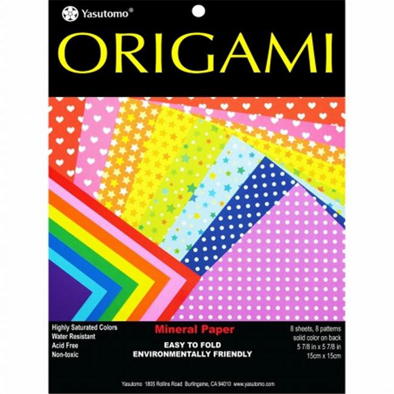 Yasutomo 443495 Fold Ems Origami Paper - Dots & Solids Assorted Colors ...