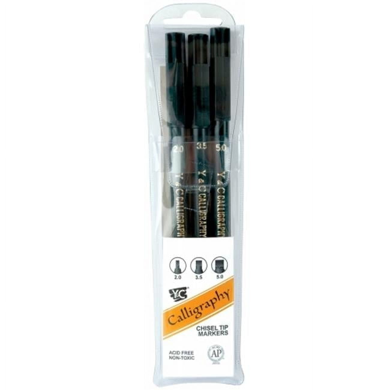 Yasutomo Calligraphy Chisel Tip Markers 3/Pkg - Walmart.com