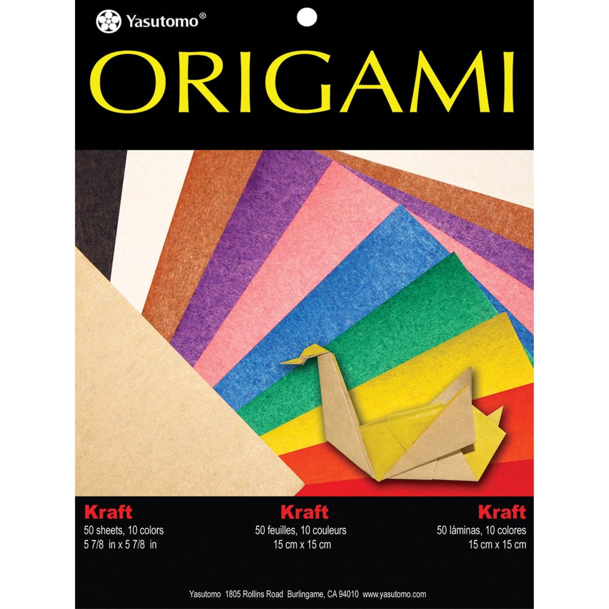 Fold 'Ems Origami 2-Sided Paper 5.875" 50/Pkg-Kraft/Brights - Walmart.com