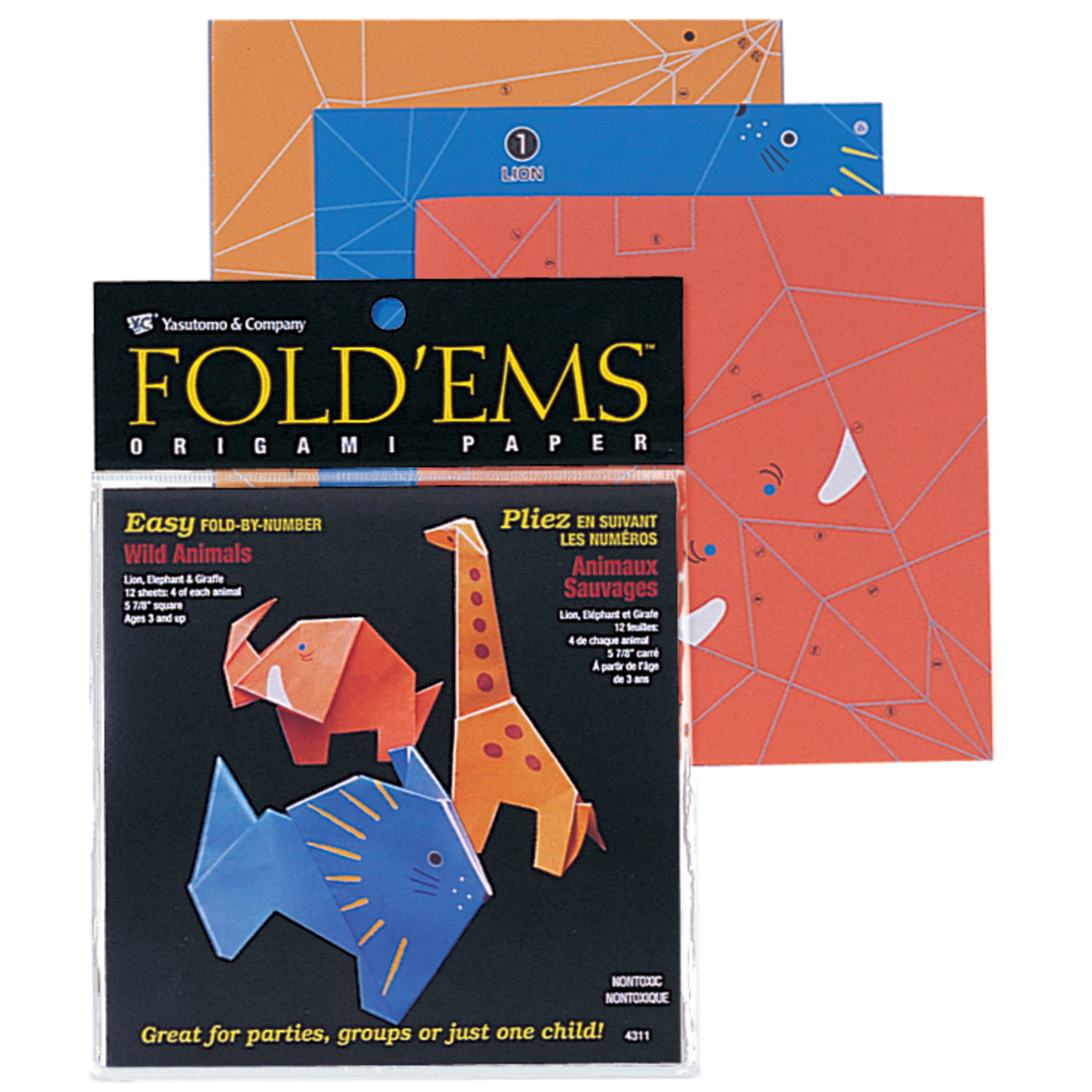 Yasutomo Fold 'ems Origami Paper Project Pack, 5-7/8in, African Animals ...