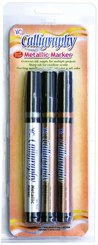 Yasutomo Metallic Calligraphy Marker Set, 3-Colors - Walmart.com