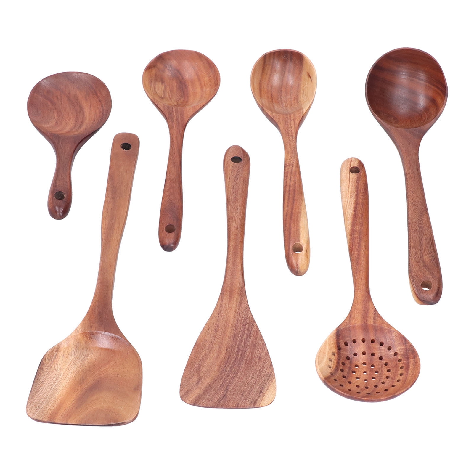Yataoval Natural Teak Wooden Spatula Spoon Set Nonstick Kitchenware ...
