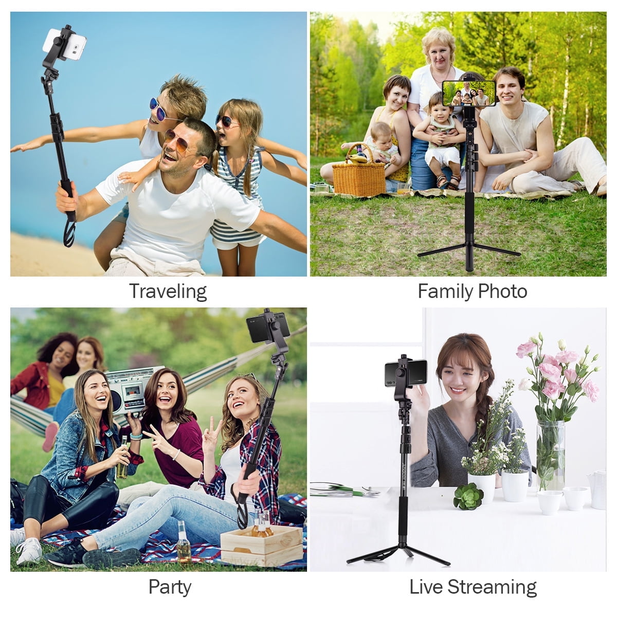 Yataoval Selfie Stick,Compatible With Alloy With 54-inch Stick Remote ...