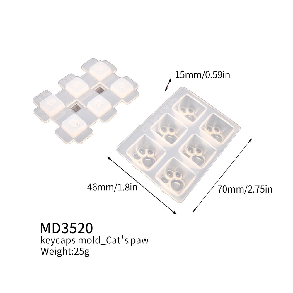 Yataoval Transparent Cat Paw Silicone Keycap Mold for Mechanical ...