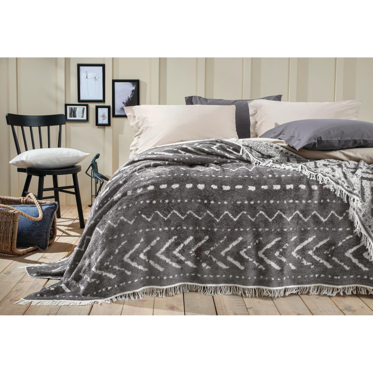 Yatas Bedding 106X96" King Size Cora Bedspread - Anthracite - Walmart.com
