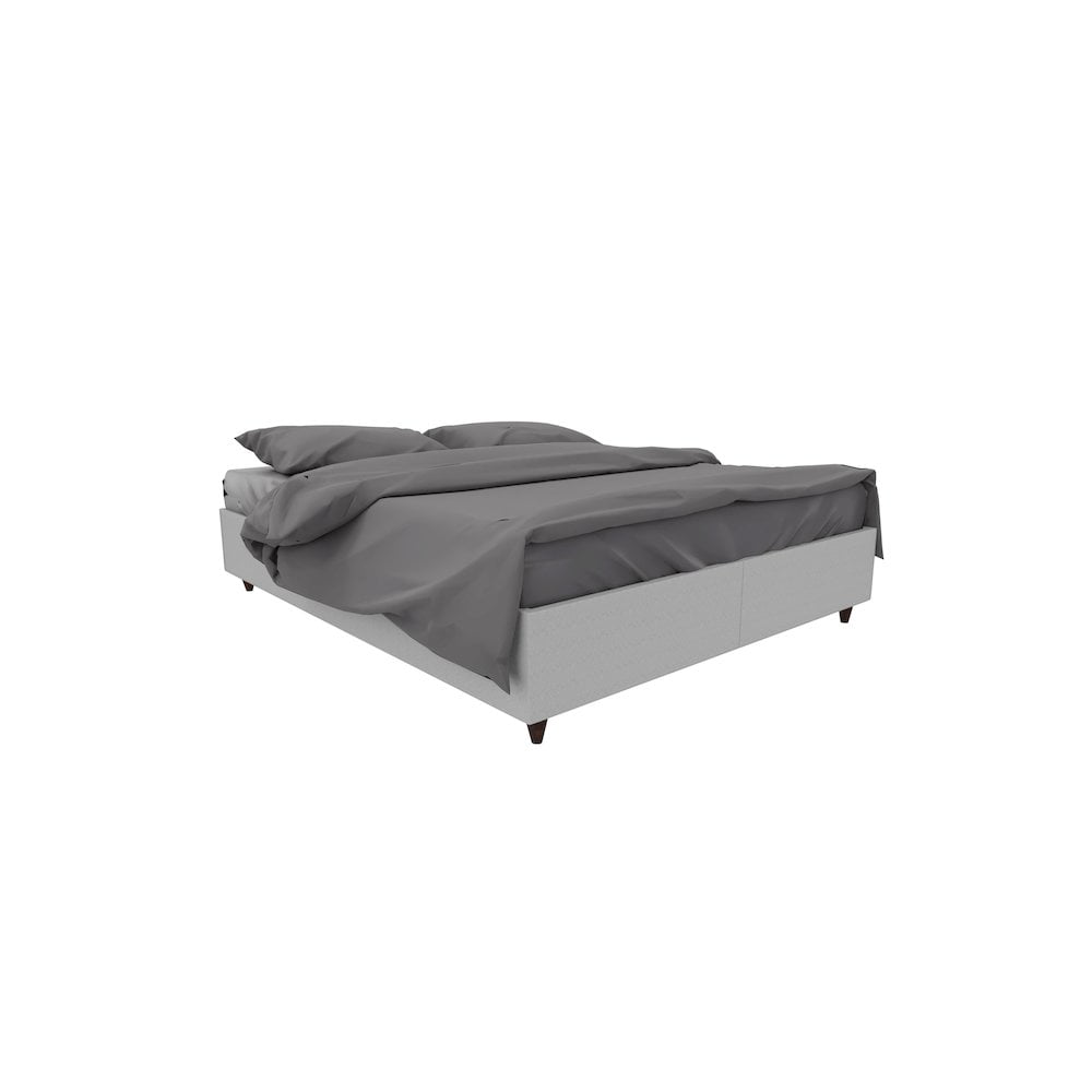 Yatas Bedding Lisbon Metal King Size Bed Base with Storage in Gray ...