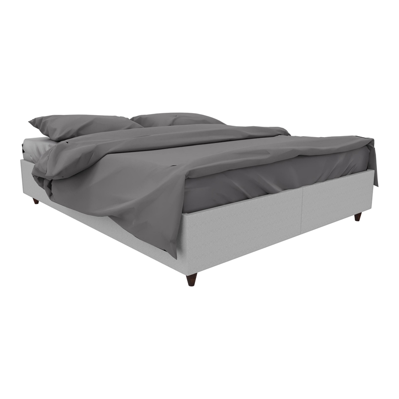 Yatas Bedding Lisbon Metal King Size Bed Base with Storage in Gray ...