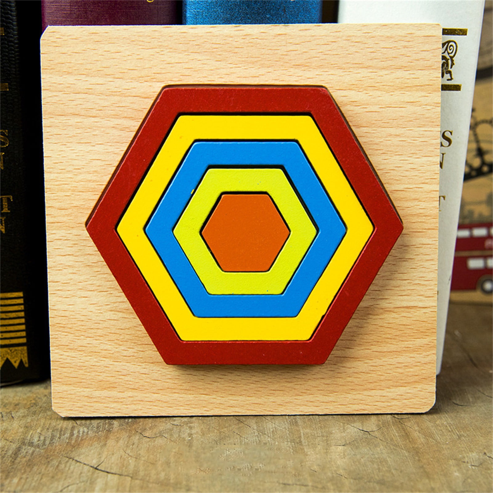Yatbbeixxx Toddler Puzzles Montessori Toy Wooden Shape Sorting Puzzle ...