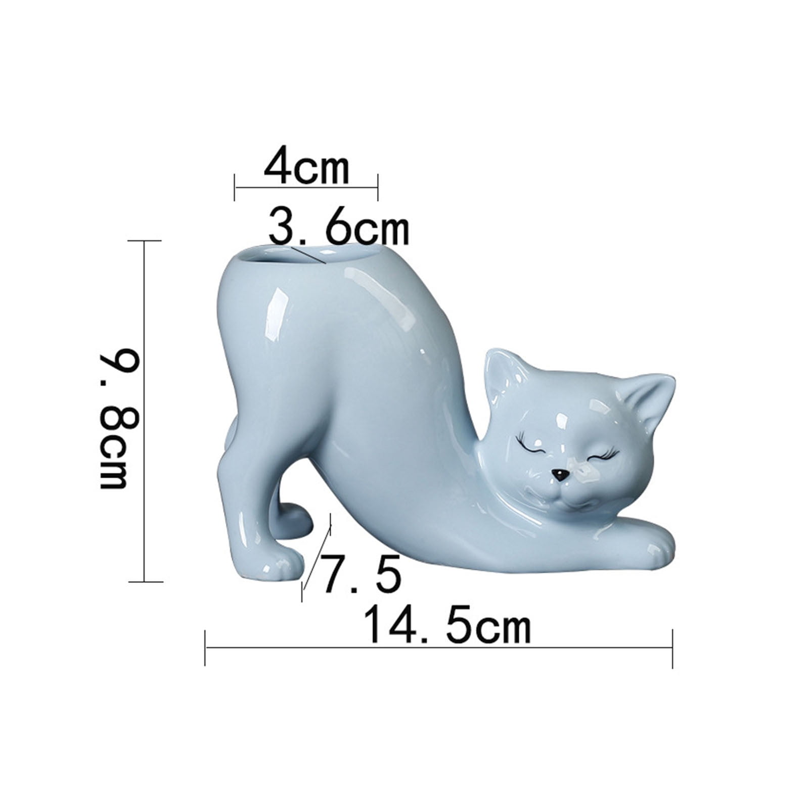 Yatlte Cute Cat Flower Pot, Ceramic Animal Planter, Cat Planters for ...