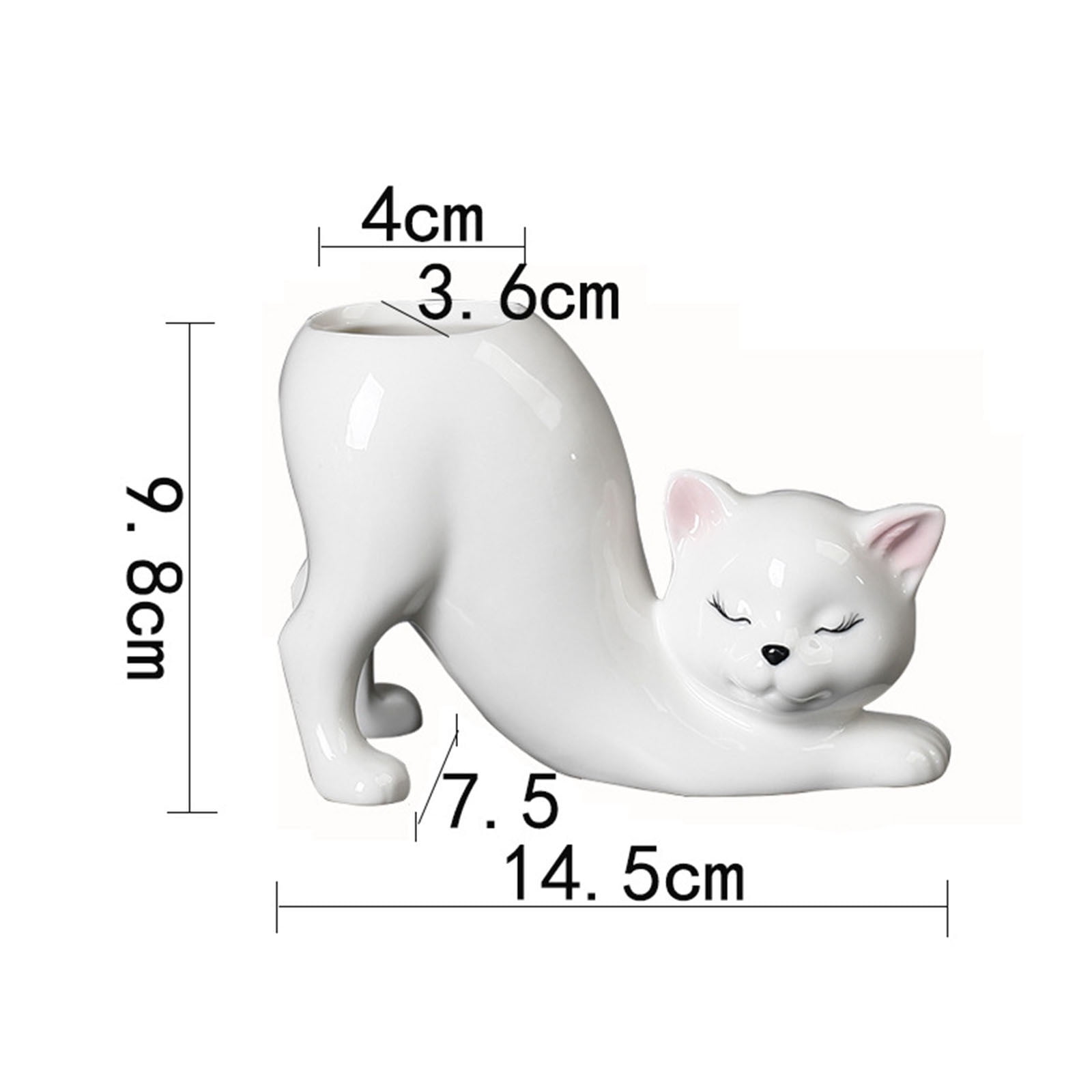 Yatlte Cute Cat Flower Pot, Ceramic Animal Planter, Cat Planters for ...