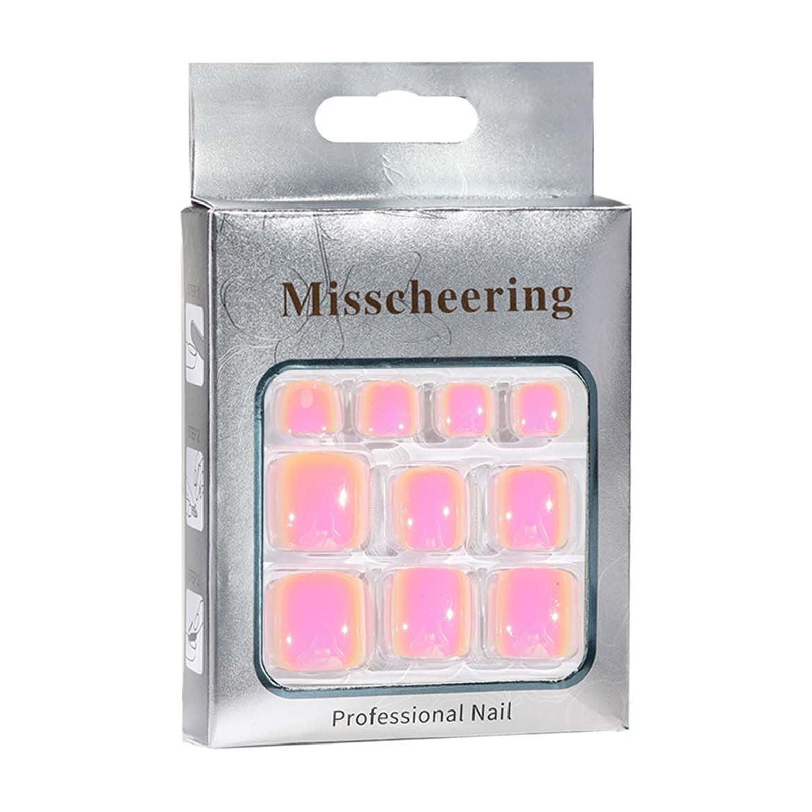 Yatlte Fake Toenails, Cover Fake Toe Nails, Short Square False Soft Gel ...