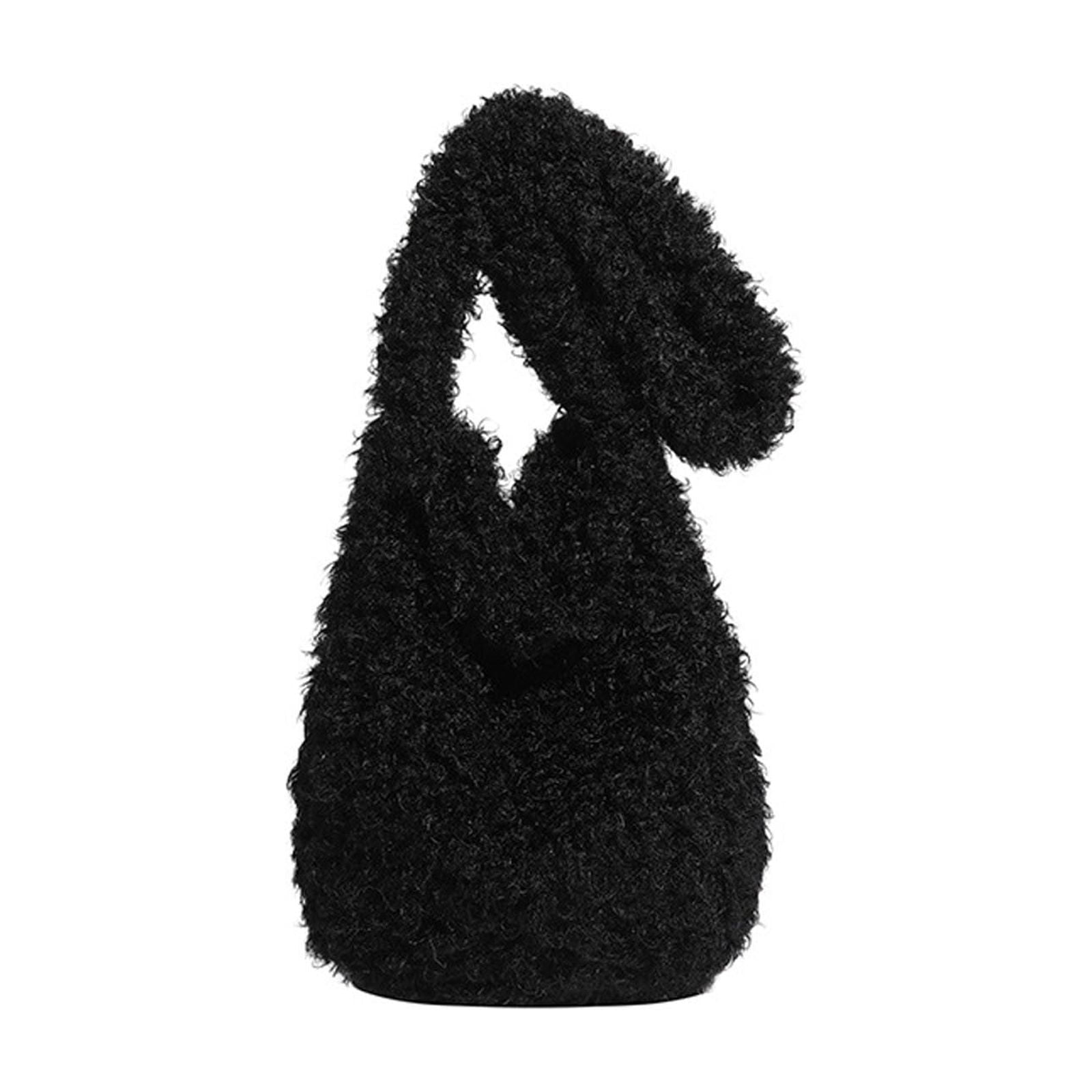 Yatlte Faux Fur Shoulder Bags for Women Cute Fuzzy Tote Handbag Plush ...