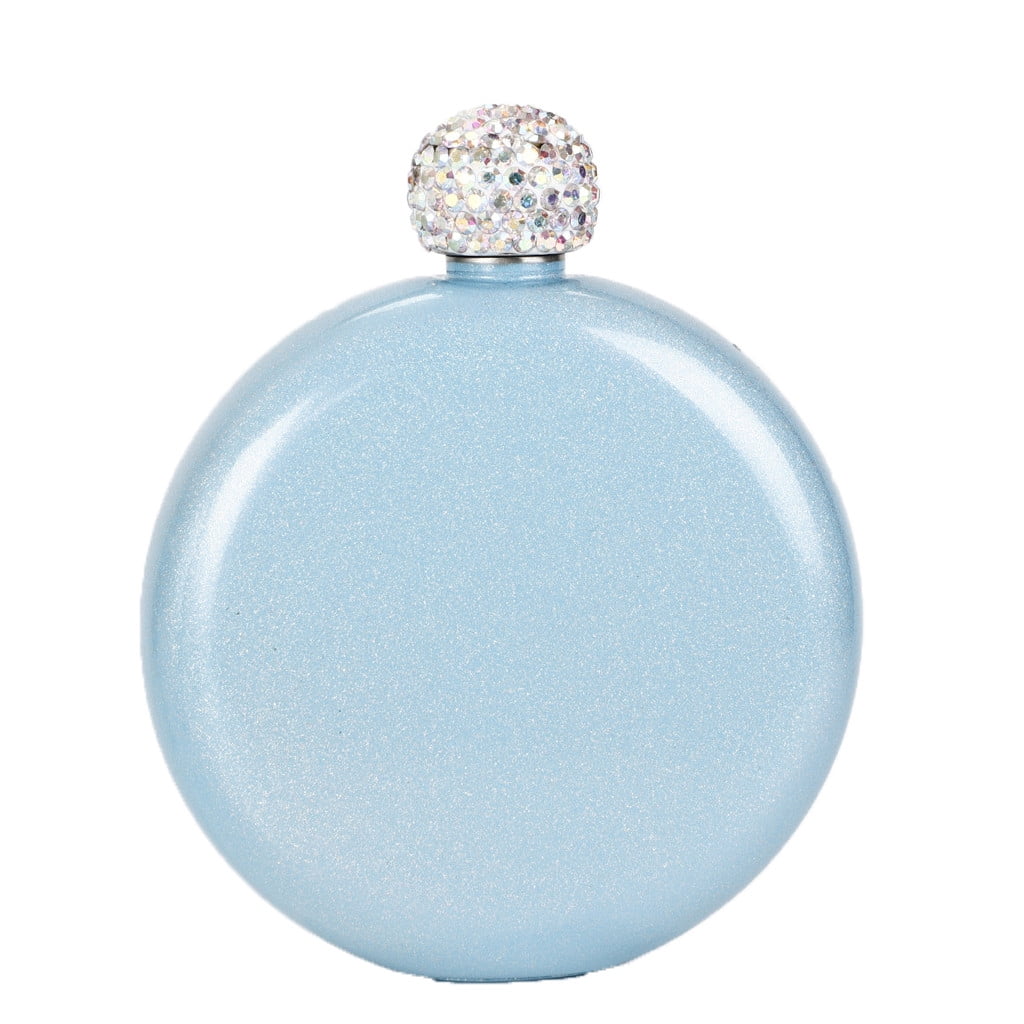 Yatlte Flask for Liquor, Blush Pink Round Flasks with Rhinestone Lid ...