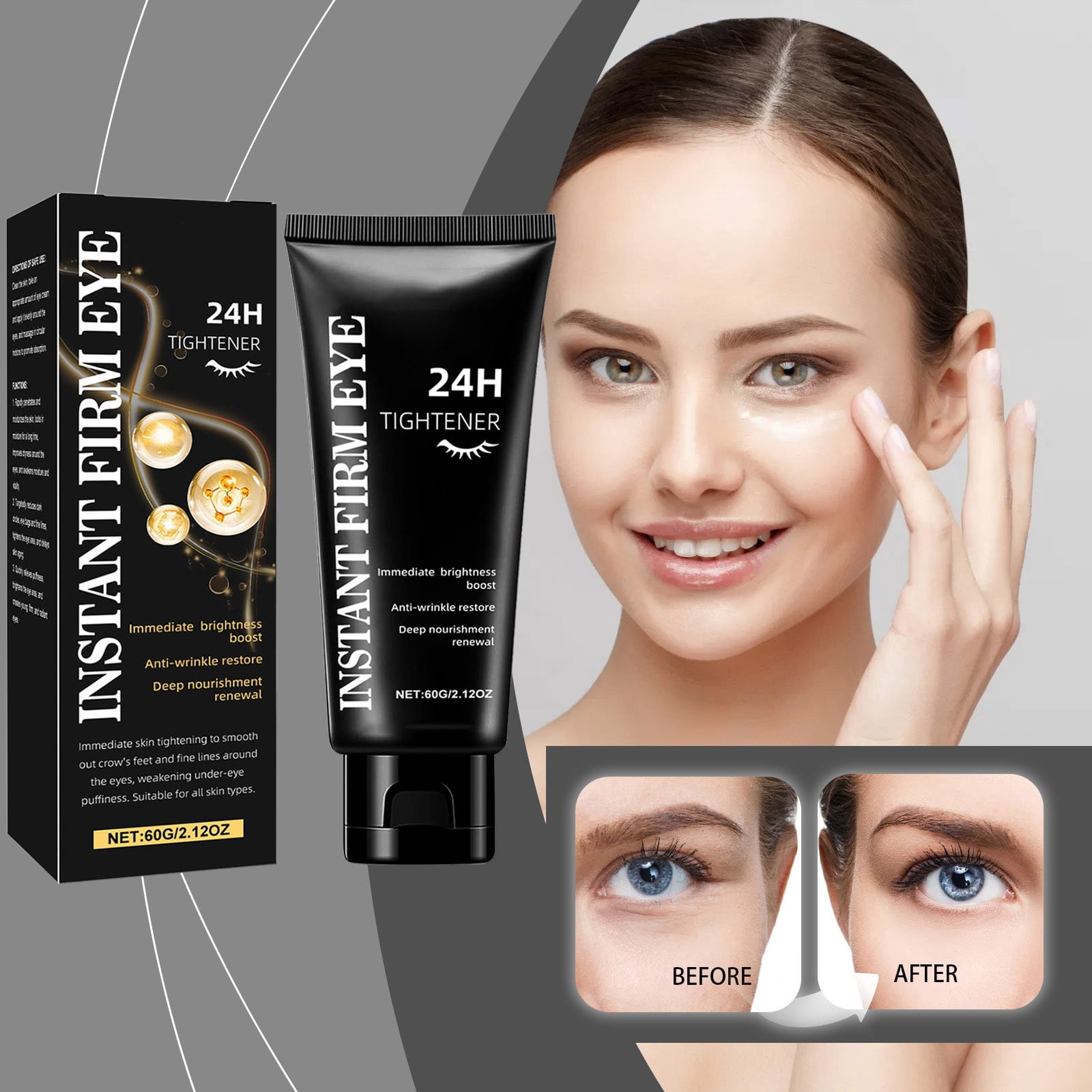 Yatlte Temporary Eye Tightener Eye Cream, Instant Reduces Under-Eye ...