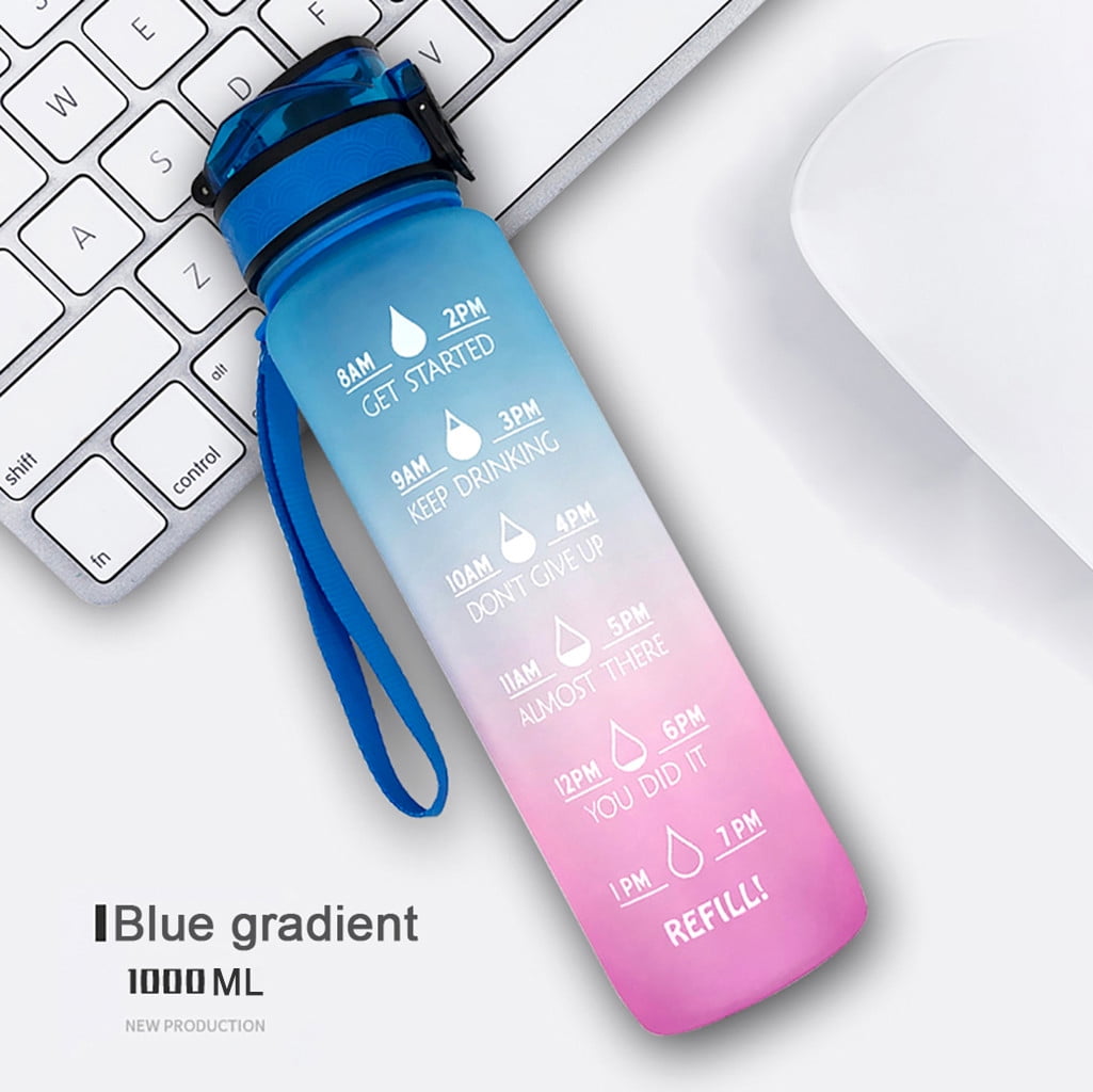 Yatlte Water Bottle with Straw, Plastic Cup with Motivational Time ...