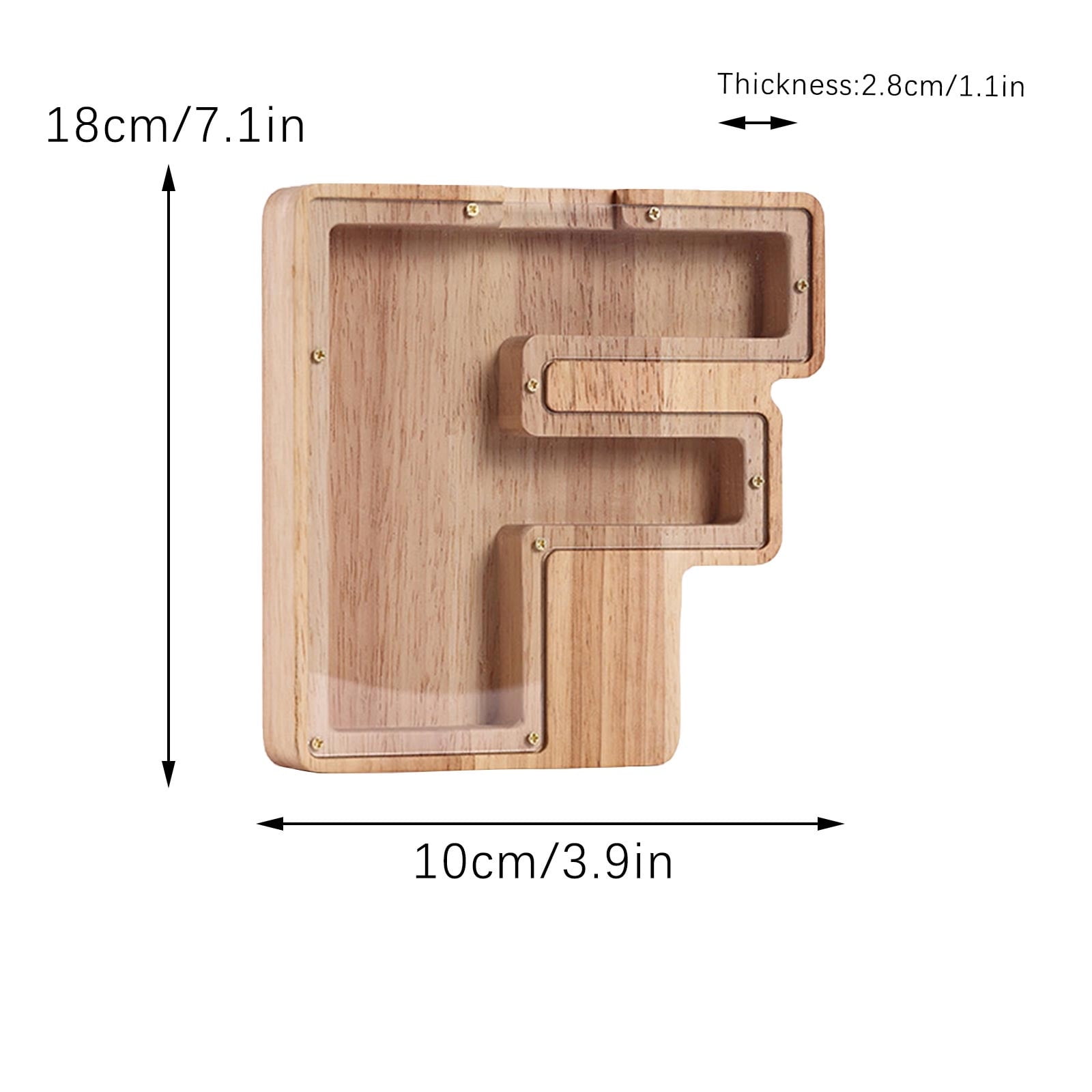 Yatlte Wooden Piggy Banks，Wooden Personalized Piggy Bank Alphabet ...